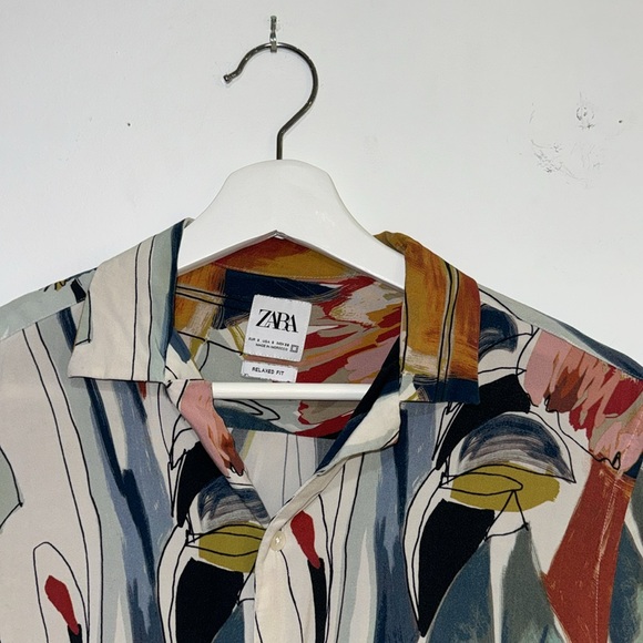 Zara | Shirts | Zara Color Design Button Down | Poshmark
